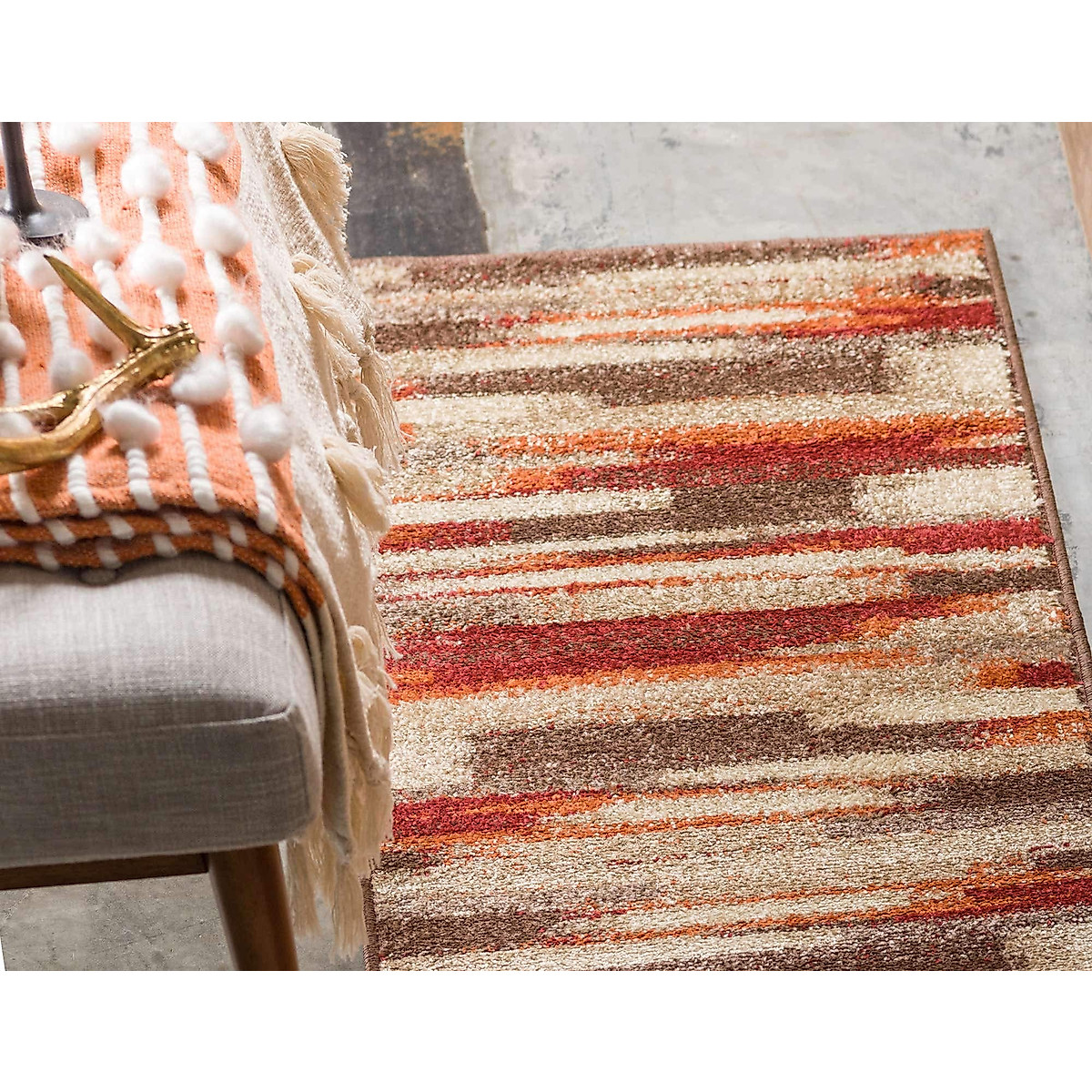 Unique Loom Autumn Collection Area Rug - Wheat (2' x 6' 1" Runner, Multi/ Beige)
