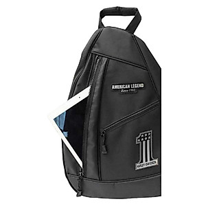 Harley-Davidson Men's #1 Tonal RWB Sling Backpack - Black BP2067S-Black