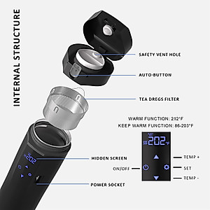 Travel Kettle, Car Electric Kettle 12V/24V, Portable Kettle for Boiling Water, Water Boiler with 304 Stainless Steel Dry Burn Protection and Handy Cup Bag, Camping and Road Trip Essential