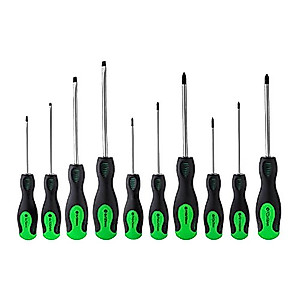 TOOLZILLA Screwdriver Set, 10 Piece Magnetic Screwdriver Tool Set for DIY Hand Tools. High performance Set | Screwdriver with Comfort Grip, Cross-Head Screwdriver Heads, Flat Heads.