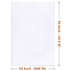 Caydo 6 Pieces Aida Cloth 14 Count White Cross Stitch Fabric for Craft Embroidery, Handmade Needlework, DIY Handicrafts, 12 by 18-Inch