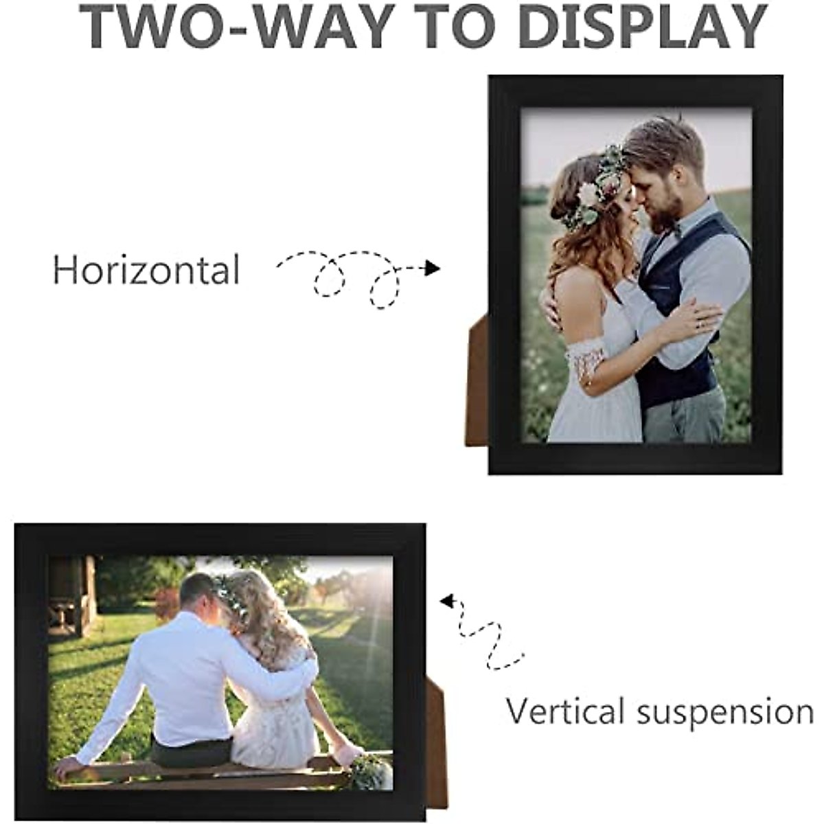 2 Pack 5x7 Picture Frame, Black Picture Frame for Wall and Tabletop Display, Resistant Plastic Photo Picture Frame with Clear Plexiglass for Vertical or Horizontal Display