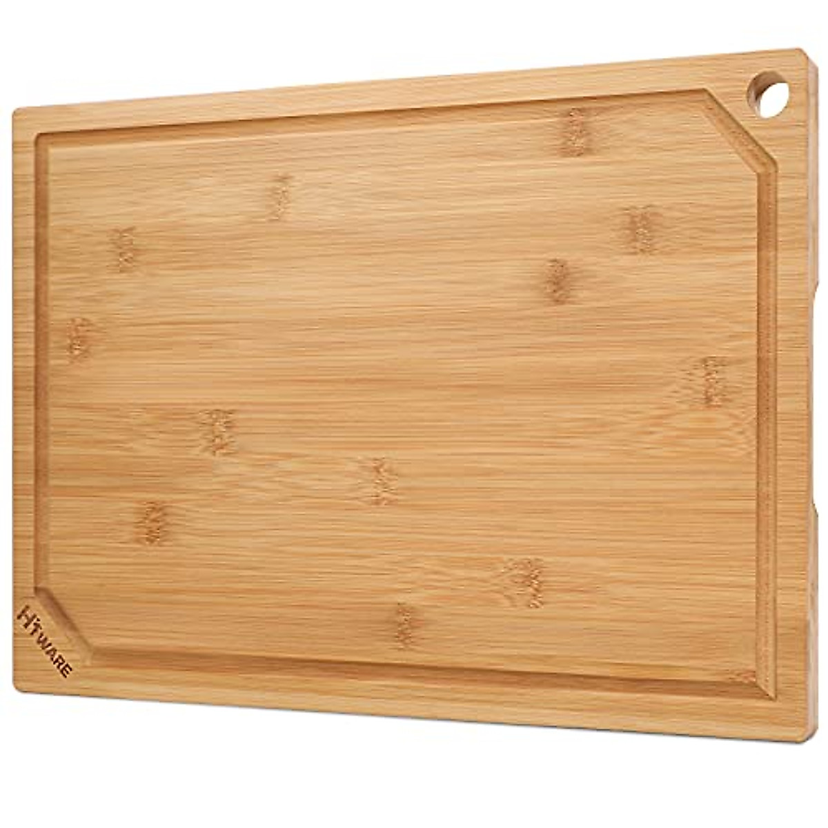 Hiware Extra Large Bamboo Cutting Board for Kitchen, Heavy Duty Wood Cutting Boards with Juice Groove, 100% Organic Bamboo, Pre Oiled, 18" x 12"