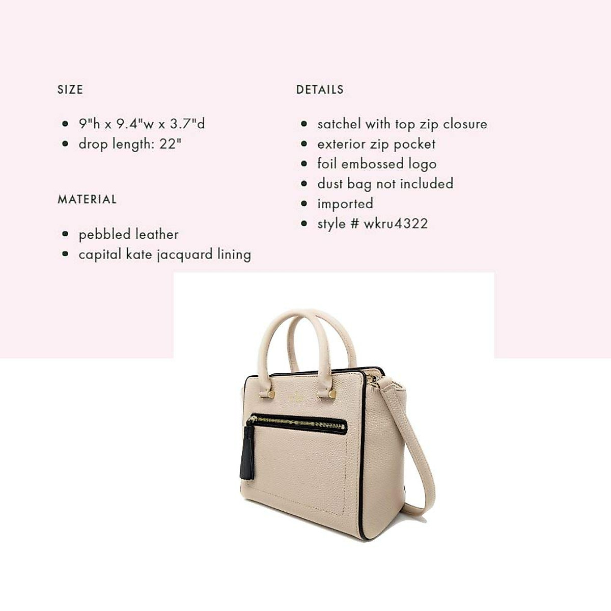 Kate Spade New York Chester Street Small Allyn Pebble Leather Satchel (WRMBG/BLAK)