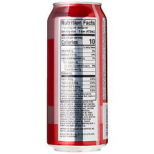 Amazon Brand - Solimo Red Energy Drink, Sugar Free, 16 fl oz (Pack of 12)