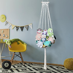 OULYDEKO Stuffed Animal Storage Mesh Kids Room Toy Organizers and Storage,Stuffed Animal Hammock Corner
