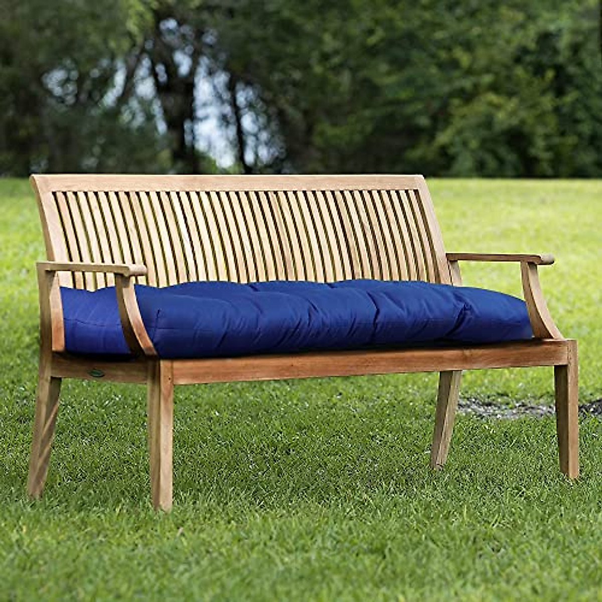 RACE LEAF Bench Cushion 45" x 18" Navy, Outdoor/Indoor Water Resistant Bench Seat Pads, Tufted Loveseat Cushion for Swing, Wicker, Garden Bench, Indoor, Shoe Storage, Window, Piano