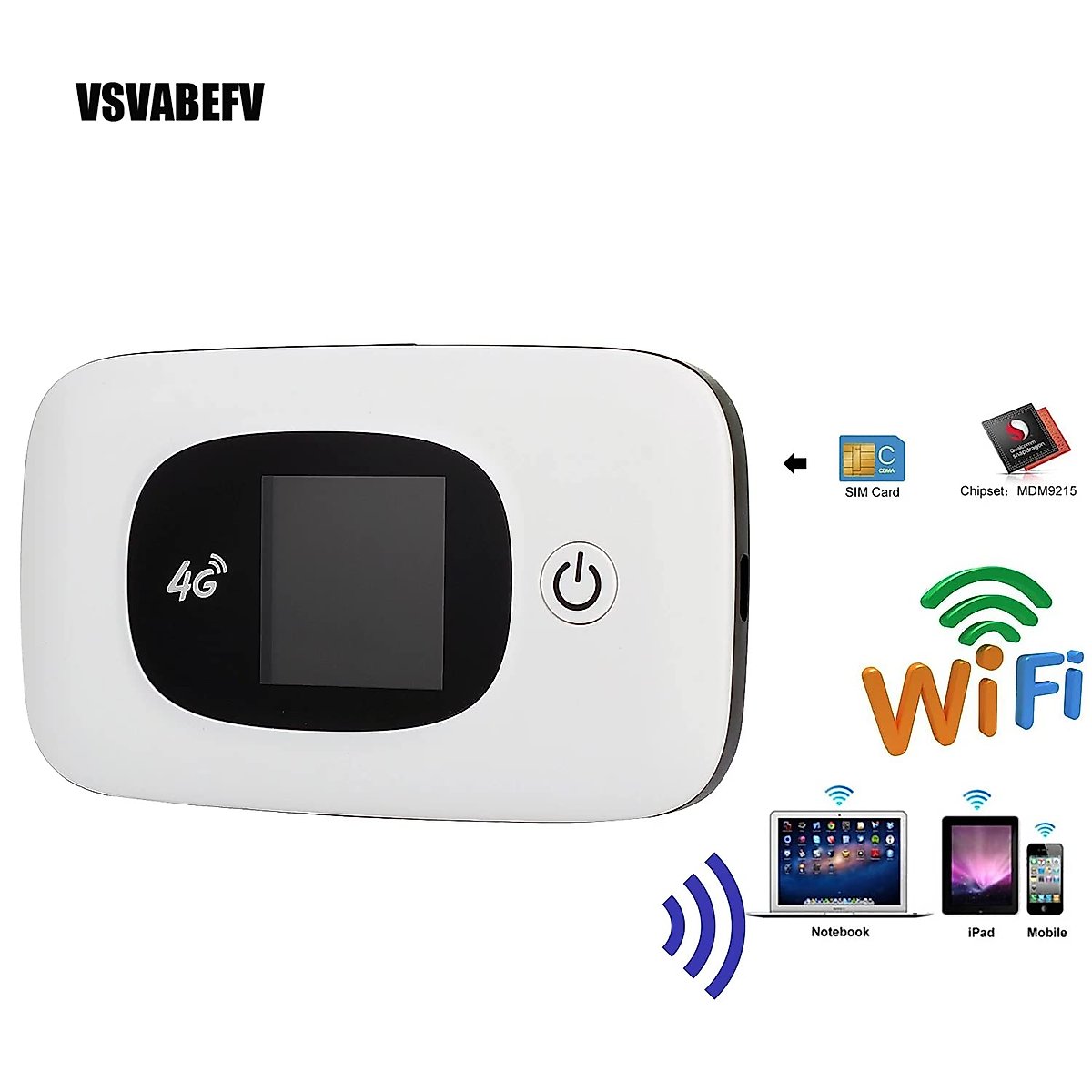 4G LTE Mobile WiFi Router with SIM Card Slot for Travel, Unlocked Portable WiFi Router Hotspot Devices for Travel, ATT T-Mobile Hotspot Devices Portable WiFi Hotspot, Support B2/B4/B5/B12/B17