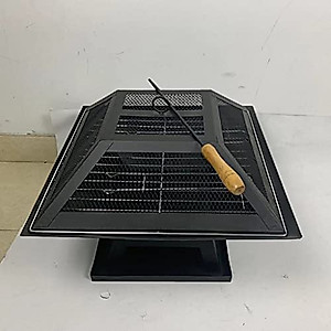 Modernisation Square BBQ Grill, Outdoor Heater Garden Outdoor Fireplace Portable Fire Pit, Contracted Barbecue Brazier Wood Stove