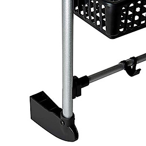 Organize It All Over The Door Storage Unit with Hooks | Dimensions : 7.50 x 19.50 x 59.00 | 6 Basket | Hanging Storage | Great for Kitchen | Bathroom | Bedroom | Space Saver | Black