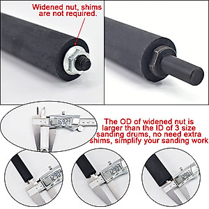 scottchen PRO Spindle Sander Adaptor 4-1/2" x 1/2" with Rubber Sanding Drum Kit OD 3/4", 1", 1-1/2" and Sandpaper Sleeves Grit# 80,120 - S/10
