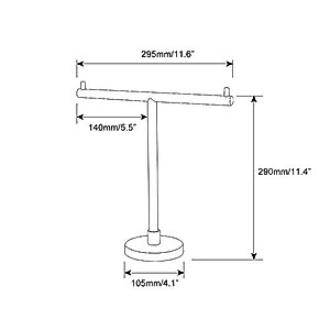 GERZWY Matte Black Hand Towel Holder Tree Rack Free Standing SUS 304 Stainless Steel Countertop Towel Ring DZY08-BK