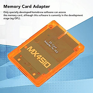 Zunate PS2 MX4SIO SIO2SD Reader Adapter, Hand Made Stable Replacement MX4SIO TF Adapter for PS2(Orange)
