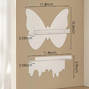 Leefasy Acrylic Floating Wall Ledge Shelf, Wall Mounted Bookshelf, Invisible Spice Rack, Clear Bathroom Storage Shelves Display,Hanging Shelves for Wall Storage - Flowing Water