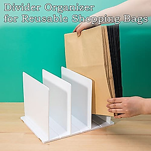 UXIVCKI Reusable Shopping Bag Organizer, Adjustable Reusable Bags Holder for 30+ Tote Bag, Paper Gift Bags, Cloth Lunch Bags, Grocery Bags/Handbag Purse Organizer Bag Divider