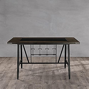 Lexicon Appert Transitional Metal Counter Height Dining Room Table in Dark Gray