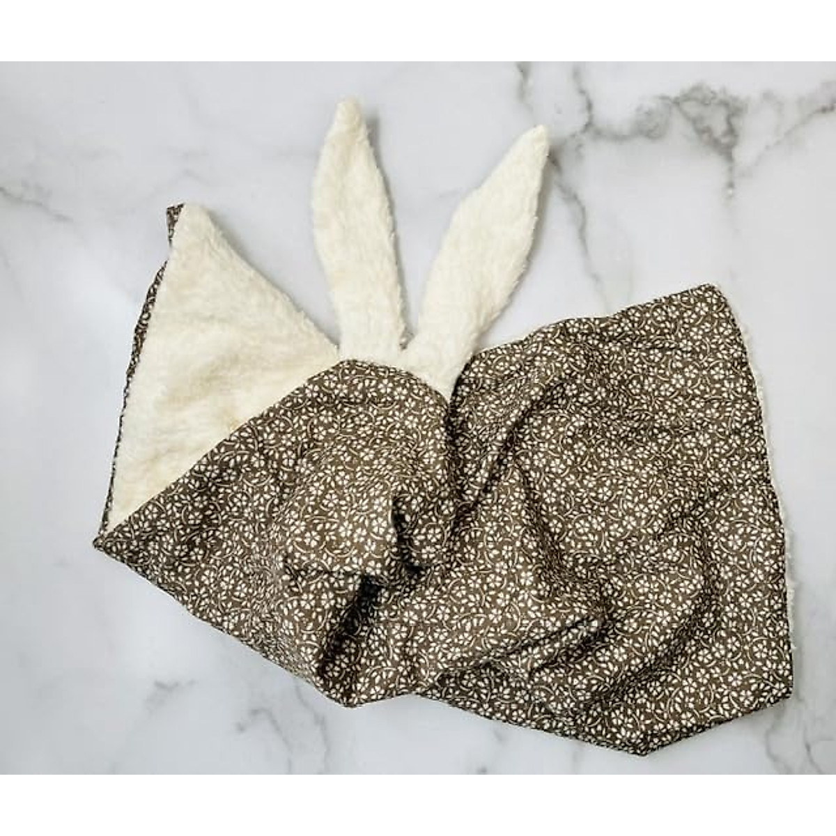 Leyl&Ari Plush Lovey, Bunny Ear Security Blankie, Soft Premium Quality, Gender Neutral Unisex Gift, Made in USA