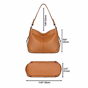 YALUXE Shoulder Bag Genuine Leather Tote Handbag Crossbody Bags for Women