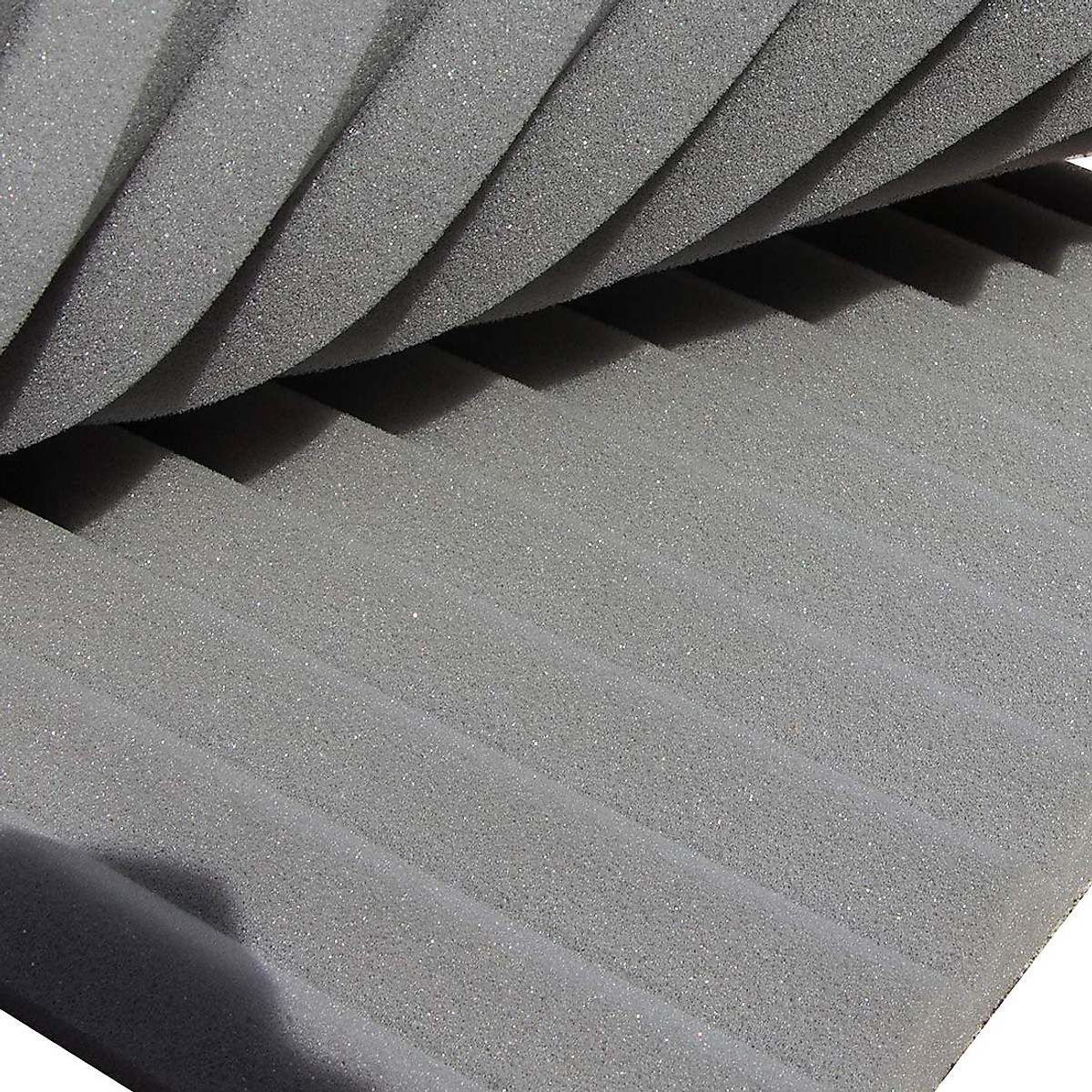 FOUCARSI 24 Pack Acoustic Foam Panels,Studio Soundproofing Foam, 1" X 12" X 12", Studio Foam Wedges,Sound Proof Padding (Black+Grey)