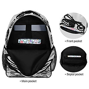 Blueangle Motocross Rider Printing Computer Backpack - Lightweight School Bag for Men Women Boys Girls Teens