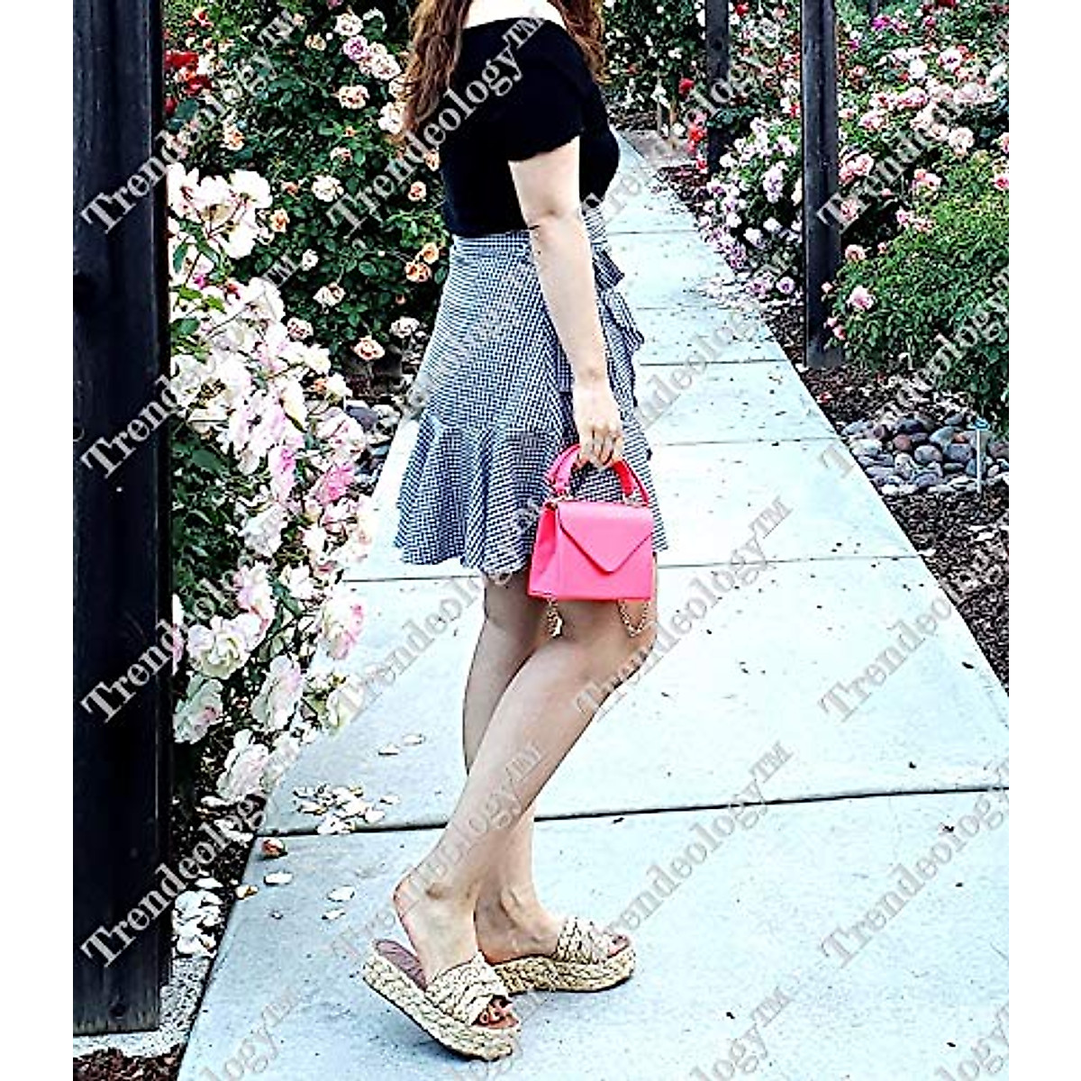 Small Top-Handle Mini Retro Box Flap Satchel Cross Body Neon Color