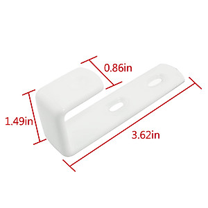 ZZHXSM 2 PCS White Bed Ladder Hooks Utility Hooks Bunk J Hooks Metal PVC Coated Hooks with 4 Mounting Screws for Bed Decoration Tool, 92mm