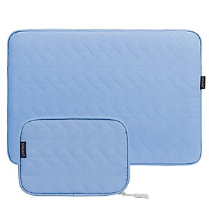 Simpolor Laptop Sleeve,Pearl Cotton Skinny Laptop Case for Slim 15 inch Laptop Tablet iPad Tab,Anti-Scratch 15'' Laptop Case Cover with with Small Pouch, Super Soft Laptop Sleeve, Pearl Blue