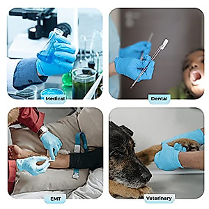 Safe Health Blue Nitrile Exam Gloves, 100-Count S M L XL, 3.5 Mil Free of Powder-Latex, Disposable-Textured, Clinic-Office-Daily, Medical, First-Aid, Clinics, Medium (M) Box 100, FIY1062G