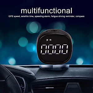Digital GPS Speedometer,5V Car HUD Display Overspeed Alarm High Accuracy Universal Digital GPS Speedometer