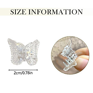 Paderison 10Pcs Mini Butterfly Hair Clips Small Hair Clips for Girls Colorful Side Bangs Clips Braided Sweet Barrettes for Kid Tiny Cute Metal Claw Clips Hair Accessories for Women(White)