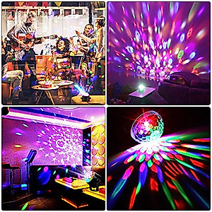 Party Lights, Dj Rave Lights Led Strobe Lights Sound Activated Stage Lights Projected Effect Dancing Lights Remote Control for Birthday Xmas Wedding Bar Kids Christmas-1 Pack