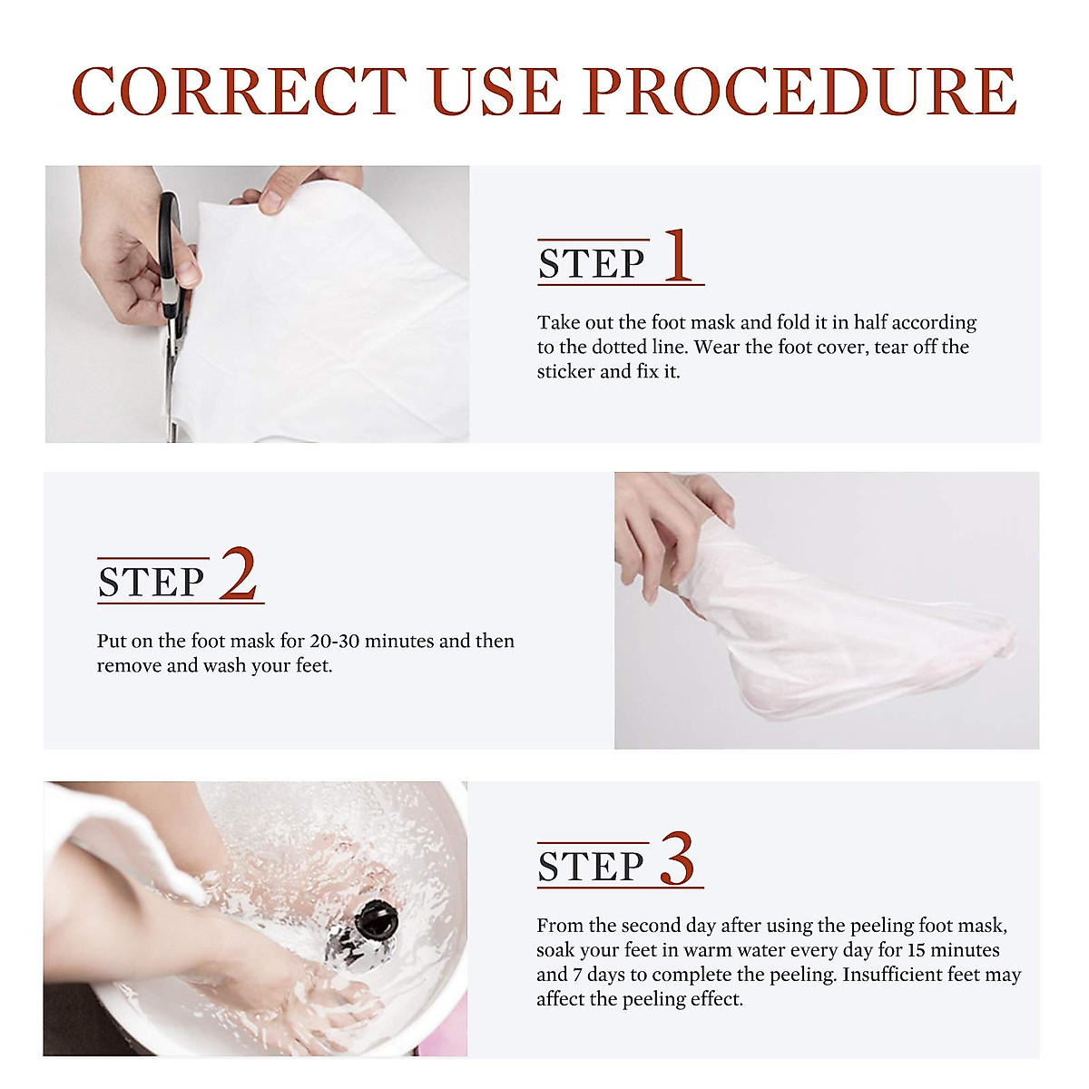 Foot Peel Mask 3 Pack-Feet Peeling Mask,Exfoliating Peeling Foot Mask,Foot Peel Exfoliator Remove,Peel Off Calluses & Dead Skin,Make Your Feet Baby Soft,Exfoliating Peeling Natural Treatment