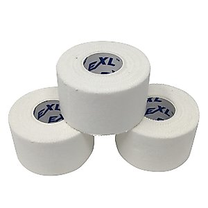 ExL Body Performance White Athletic Tape - 1.5" X 10 Yd (Latex-Free) (Pack of 3 Rolls)