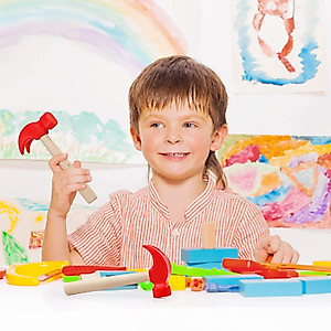 2 Pack Wooden Hammer Toys Simulation Hammers Maintenance Tools Educational Toys for Kids Birthday Party Games Supplies