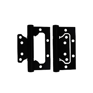 Non-Mortise Door Hinges,TTZEZE SUS304 Door Hinges,Mute Smooth Interior Door Hinges,Brushed Gatehouse Door Hinges,Black, Thickness:3mm/0.12'' - 6 Pack