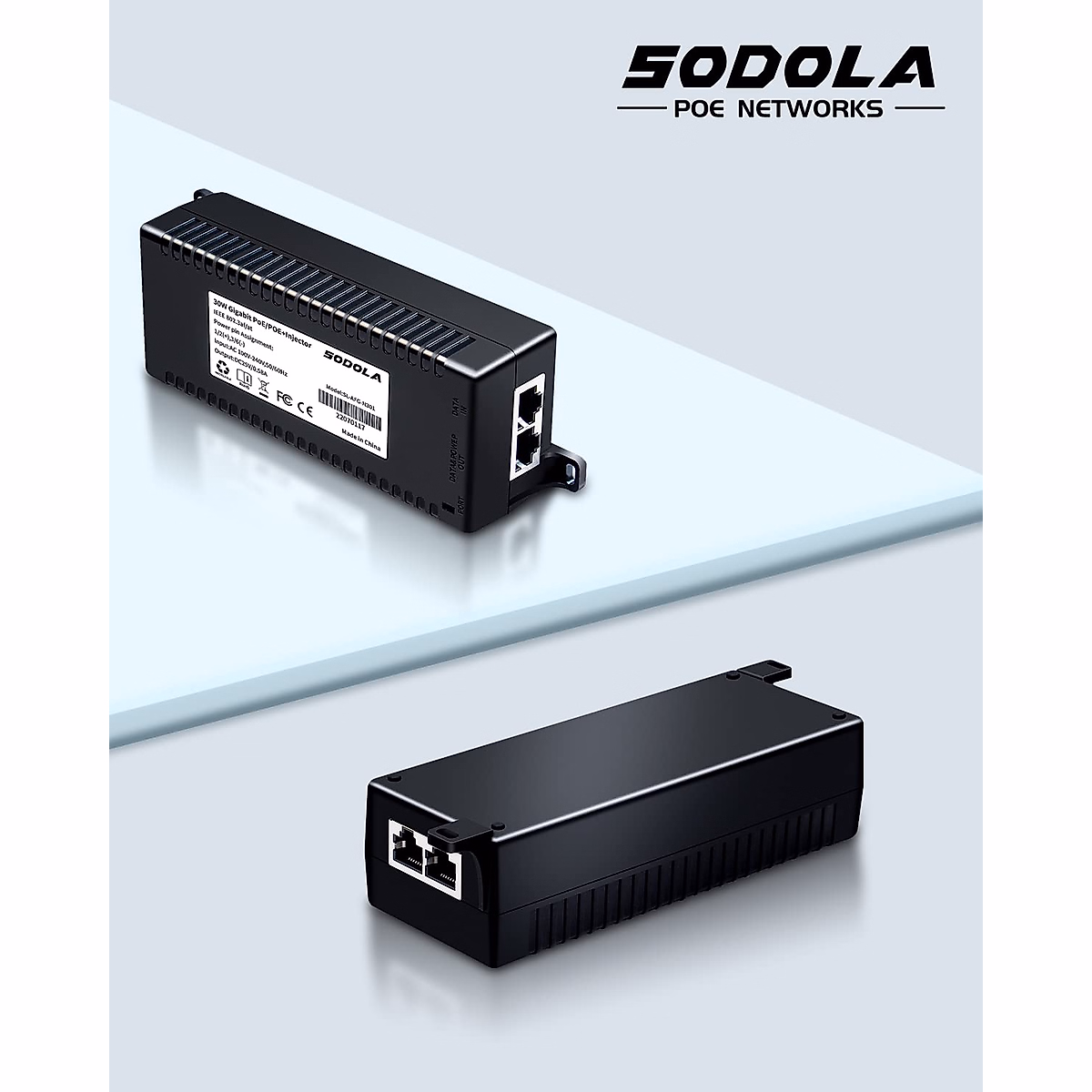 SODOLA POE Injector,30W Gigabit Power Over Ethernet PoE+ Injector Adapter | Convert Non-PoE to PoE Adapter |10/100/1000Mbps RJ-45 | 802.3 af/at | Plug & Play | up to 100 Meters (325 Feet)