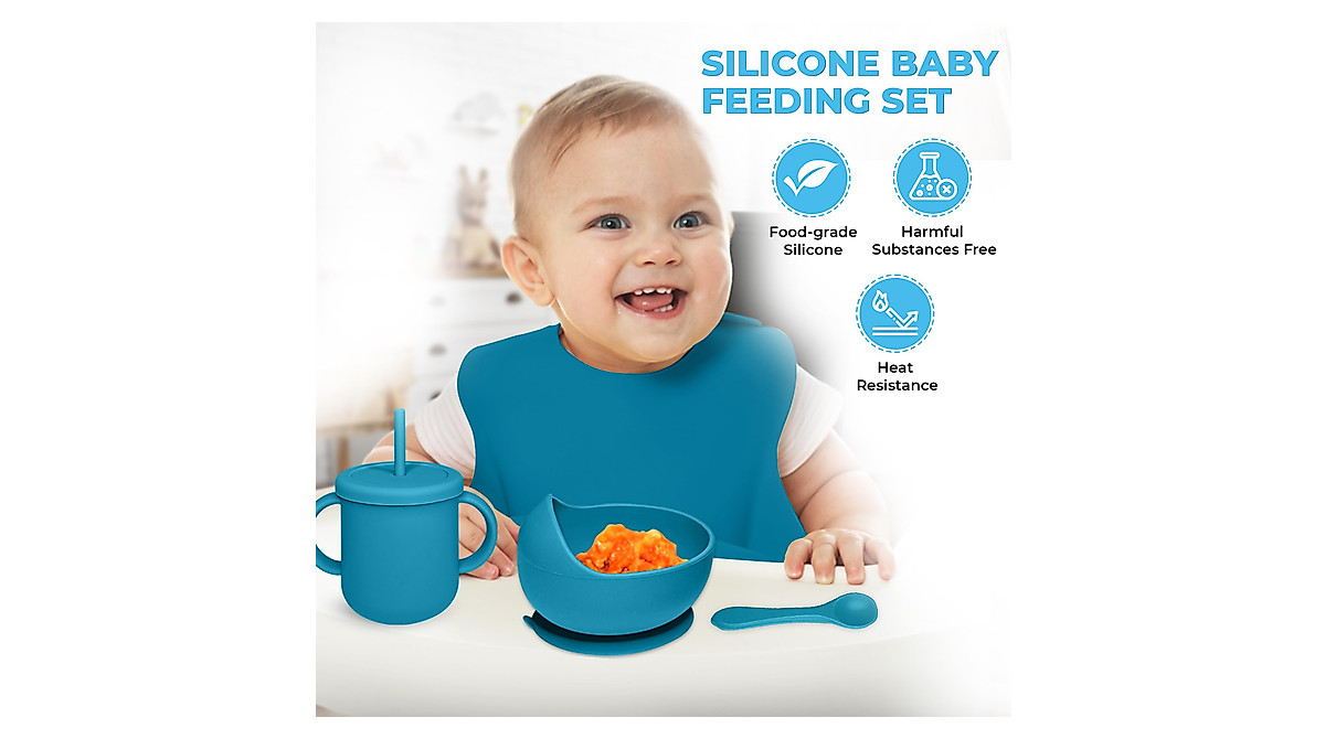 Complete Silicone Baby Feeding Set for Easy Weaning