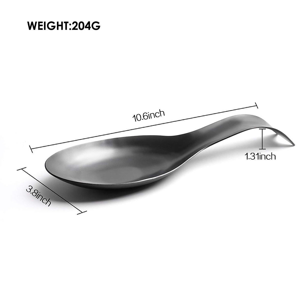 Pretty Jolly Fish Shape Stainless Steel Spoon Rest for Stove Top Metal Spoon Holder for Kitchen Counter Cooking Utensil Rest Rust Resistant Dishwasher Safe 10.6 x 3.8 Inch(Black 2PCS)