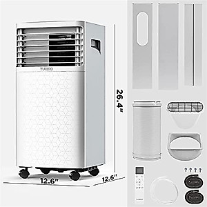 TURBRO Greenland 8,000 BTU Portable Air Conditioner, Dehumidifier and Fan, 3-in-1 Floor AC Unit for Rooms up to 300 Sq Ft, Sleep Mode, Timer, Remote Included (5,000 BTU SACC)