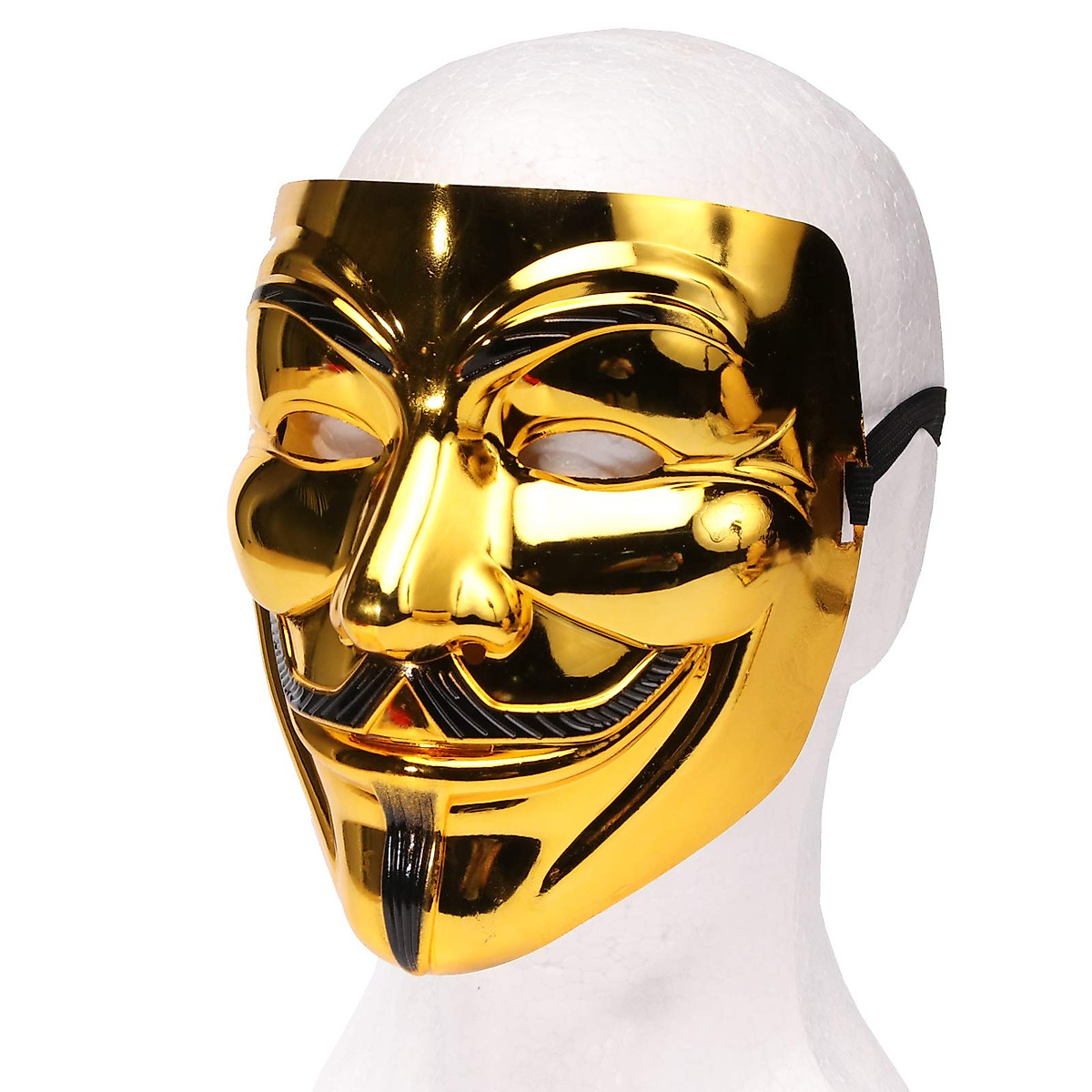 Miuion Guy Fawkes Mask -V for Vendetta， Anonymous Cosplay Party Mask for Halloween（Golden）