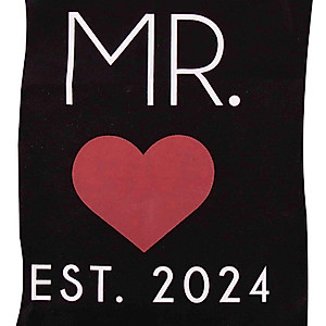 GSM Brands Mr. and Mrs. 2024 Couples Kitchen Aprons (2-Piece Set) Cute, Funny Cooking Bibs for Wedding Marriage Newlyweds