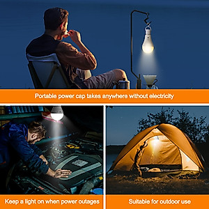 HOJOYRI 2Packs Magic Rechargeable Light Bulbs with Remote Control, E26 Cordless Battery Operated Light Bulb for Lamps, Wireless No Electricity Smart Battery Powered LED Bulb, 2200mAh/Dimmable/Timer