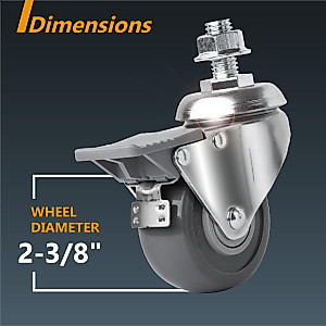 POWERTEC 17202 Dual Locking Swivel Caster Wheels Set of 4 with 400 lb Weight Capacity