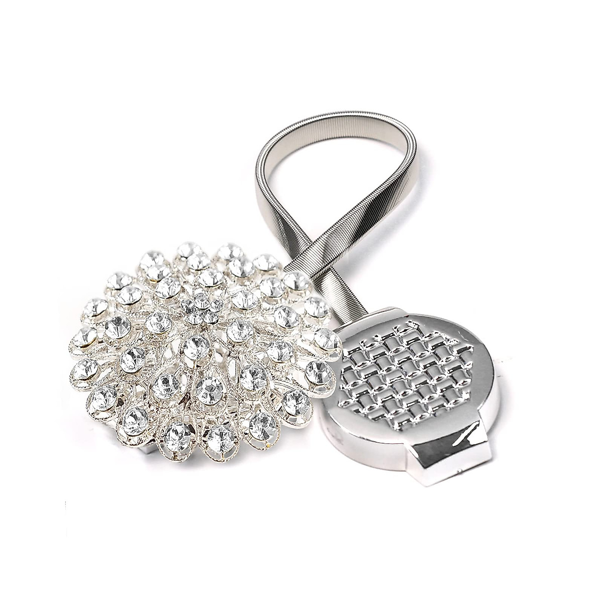 4 Packs Curtain Magnetic Buckle Spring Window Decoration Curtain Tie Rope for Home Office Decoration (White)