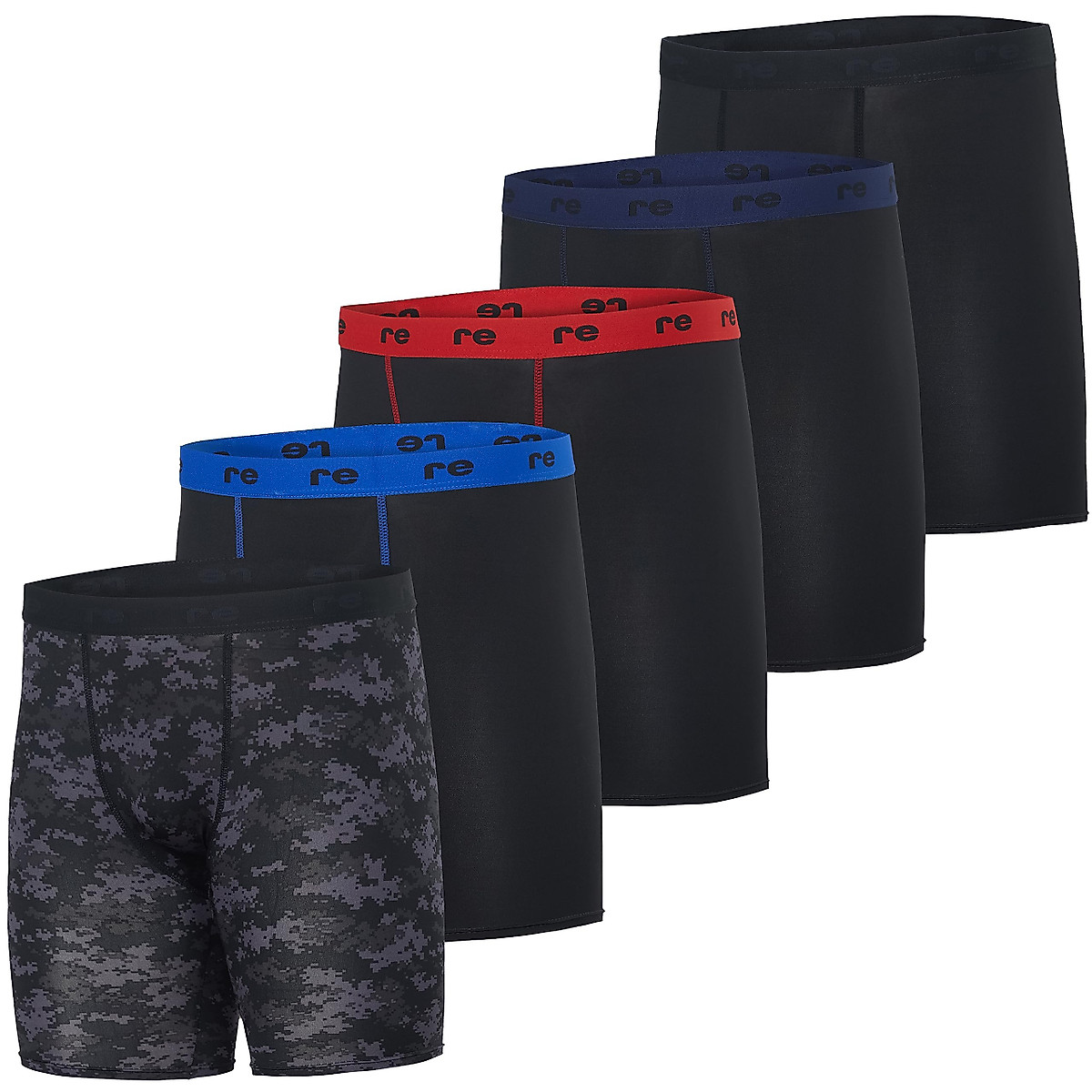 5 Pack: Mens Compression Short Biker Shorts for Men Cool Spandex Sports Basketball Workout Gym Yoga Base Layer Tight Skins Active Athletic Running Underwear Briefs Quick Dry Dri Fit- Set 7, M