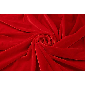 Unisex Hooded Cloak Long Velvet Cape For Halloween Christmas Cosplay Costume (L, Red)