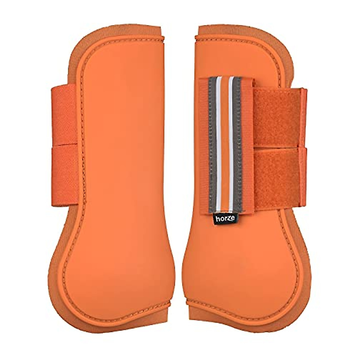 HORZE Adepto Open Front Tendon Boots | Durable Shell with Neoprene Lining - Coral Gold - Horse