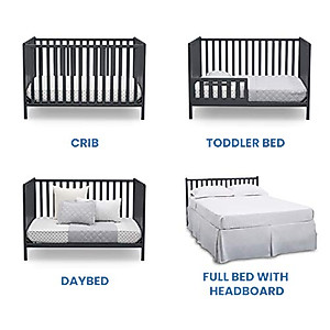 Delta Children Fancy 4-in-1 & Mattress, Dark Chocolate with Twinkle Stars Crib & Toddler Mattress