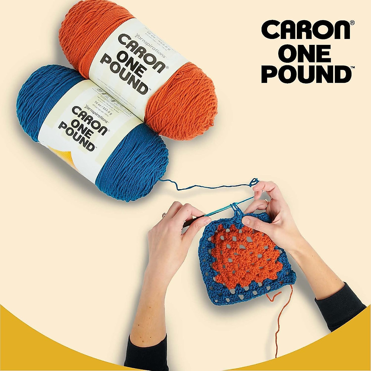 Caron One Pound Solids Yarn, 16oz, Gauge 4 Medium, 100% Acrylic - Cape Cod Blue- For Crochet, Knitting & Crafting ( 1 Piece )