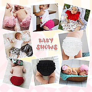 Durio Baby Bloomers for Toddler Girls Ruffle Diaper Covers for Girls Cute Cotton Baby Girl Shorts White 6-12 Months